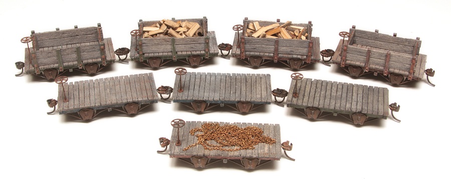Boulder Valley Models 4-Wheel Pedestal Flat Cars